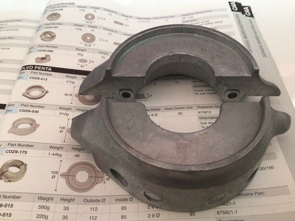 Sail Drive Volvo Split Anode Pair. 130/150 – Oz Marine Australia Pty Ltd