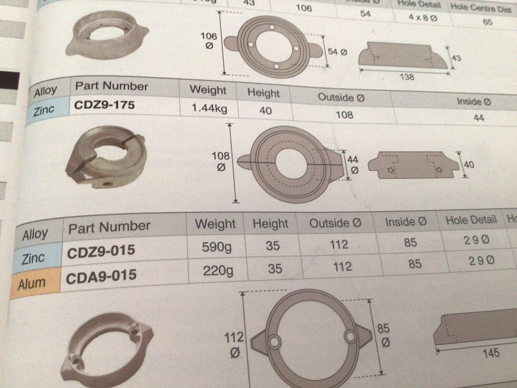Sail Drive Volvo Split Anode Pair. 130/150 – Oz Marine Australia Pty Ltd